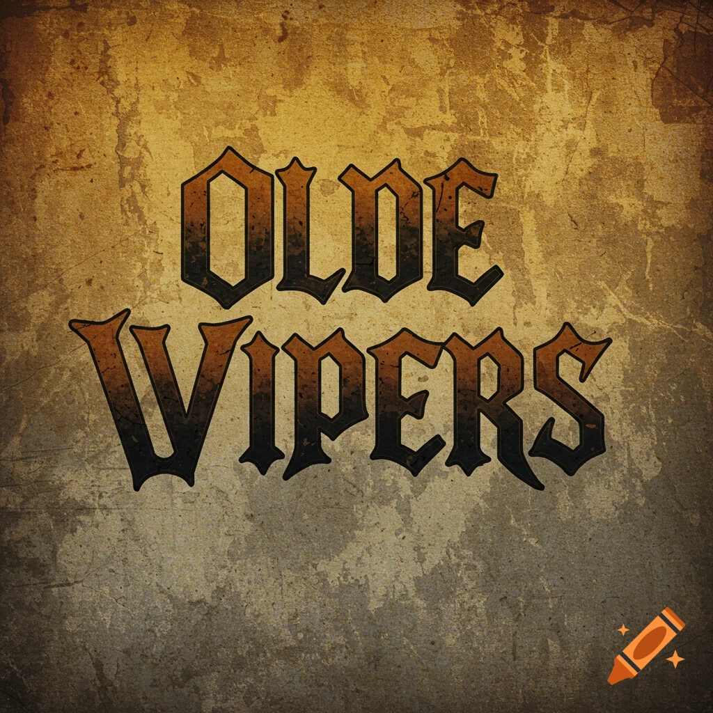 Faded logo with the text 'OLDE VIPERS' on a grunge background. on Craiyon