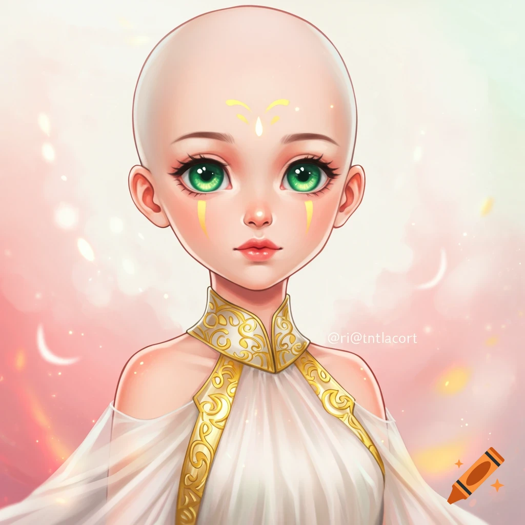 Bald anime girl on Craiyon