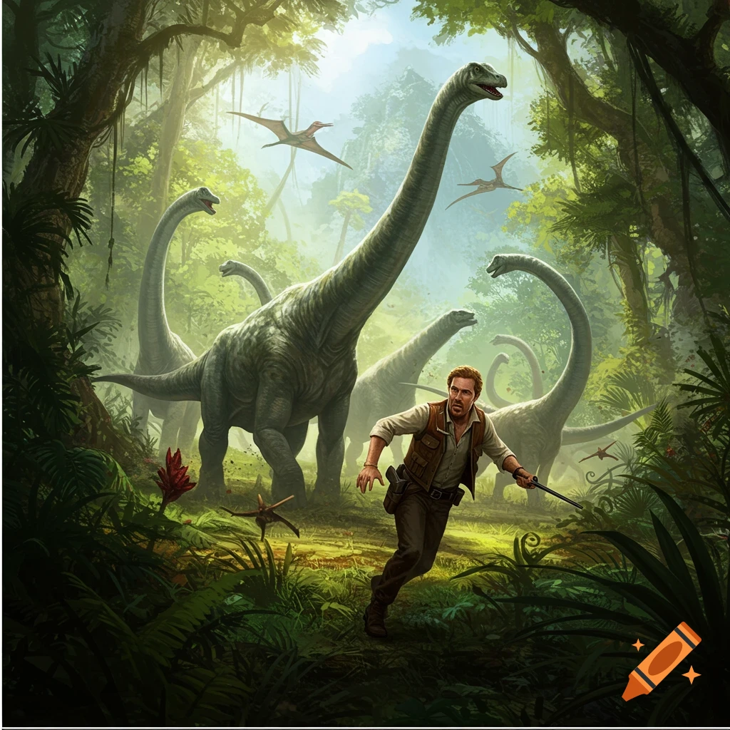 Flashman at the charge in Jurassic Park setting. Hard to classify ...