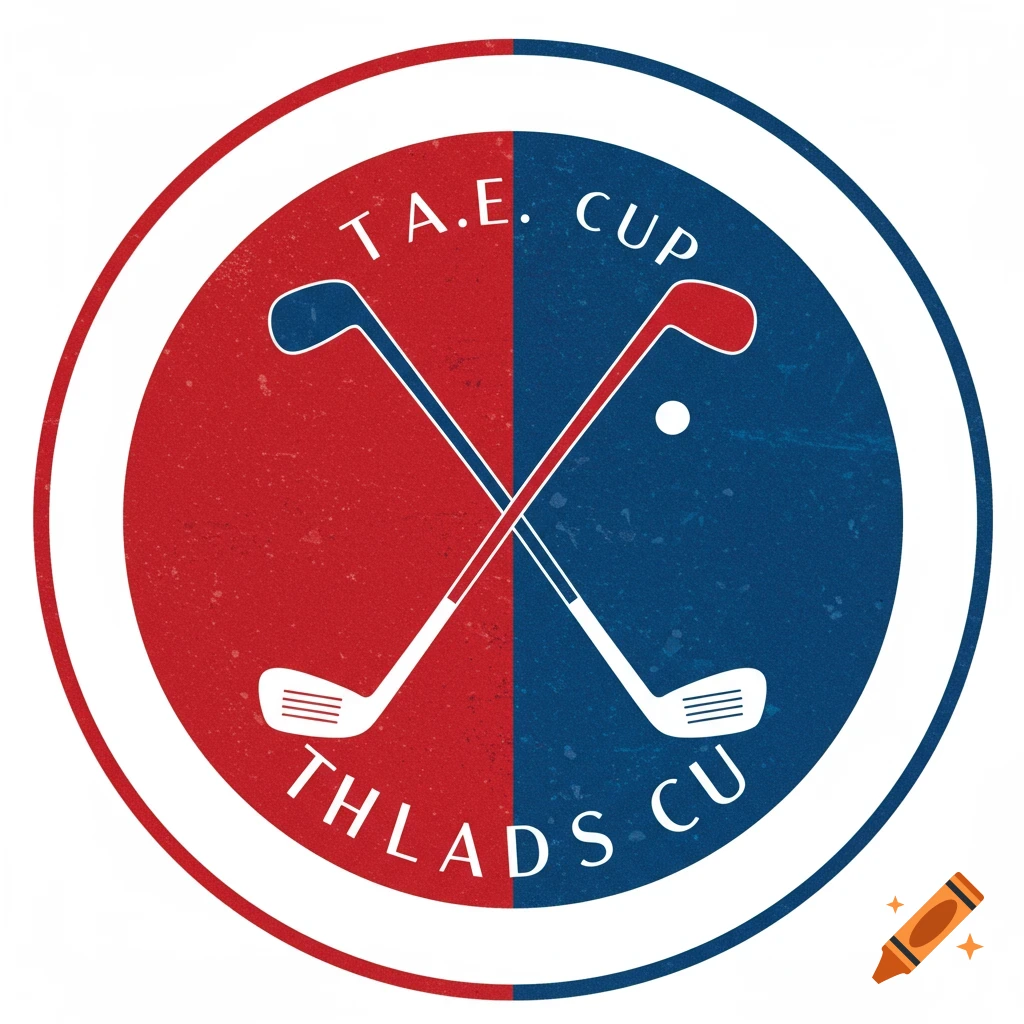 The Lads Cup circular logo for Ryder Cup based golf tournament in red ...