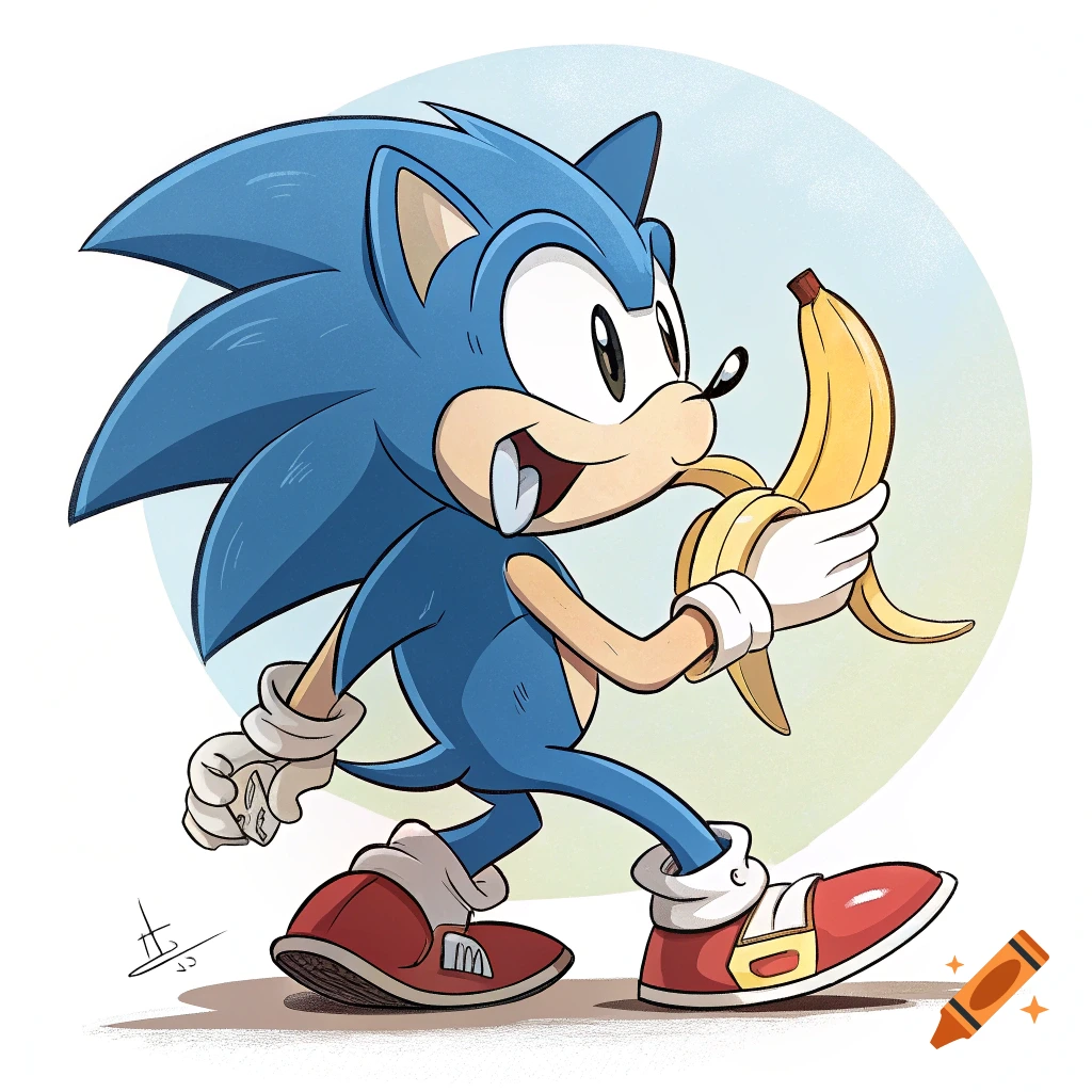 Cartoon of Sonic the Hedgehog and Snorlax sleeping under a tree. on Craiyon