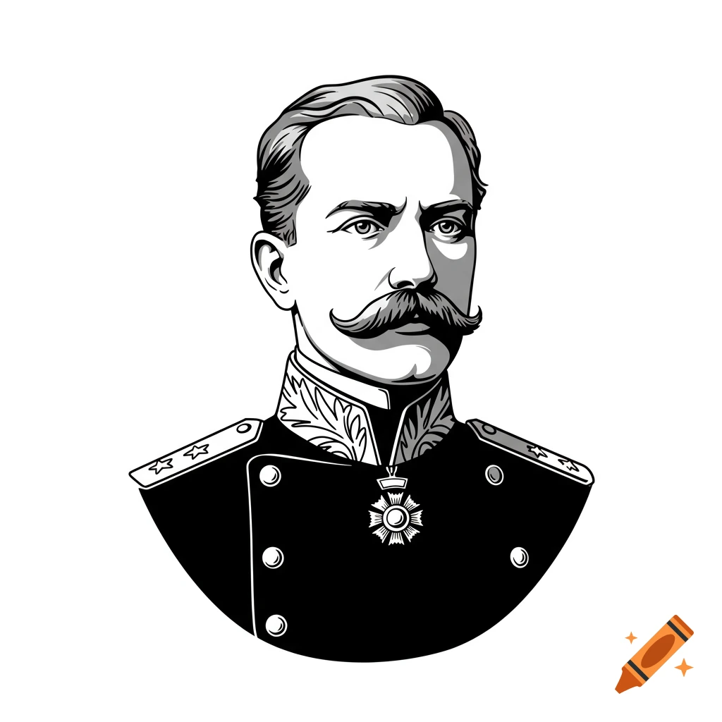 Minimalist vector portrait of Archduke Ferdinand on Craiyon