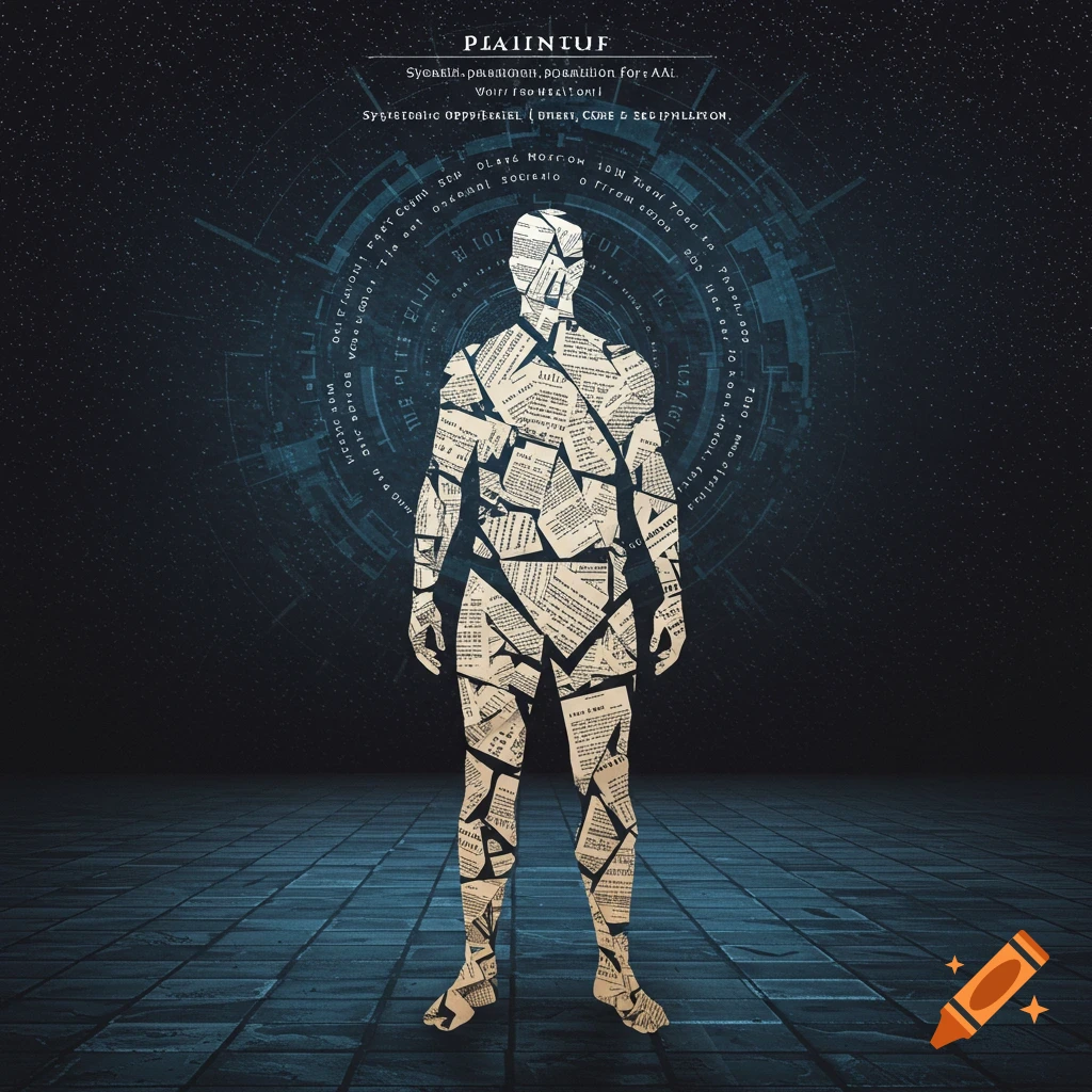 Surreal cyberpunk fusion depicting systemic oppression and legal ...