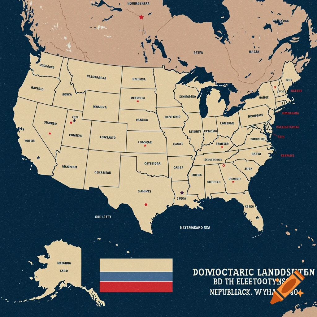 US election map 2040, Democratic landslide on Craiyon