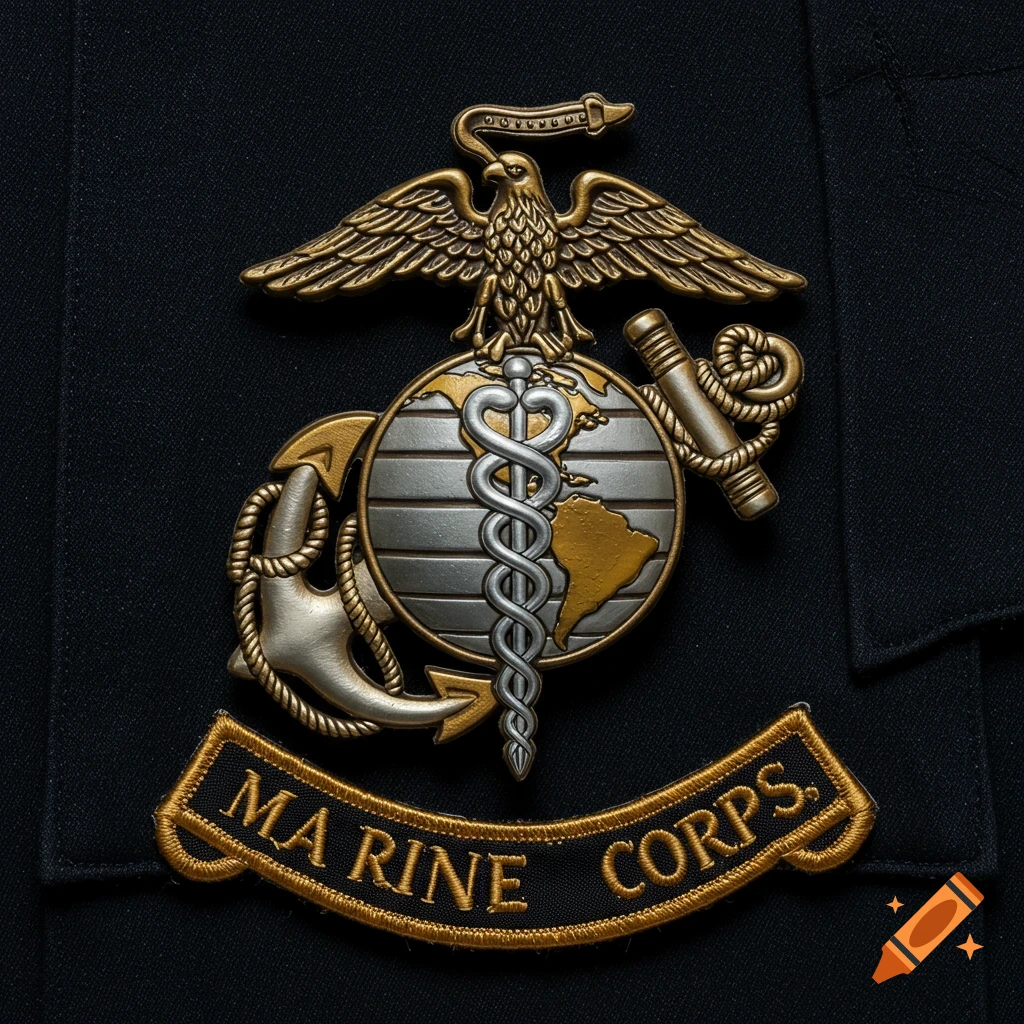 Marine Corps insignia with anesthesiologist emblem logo design vector ...