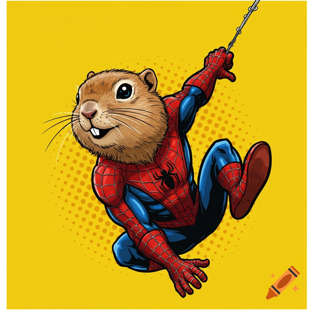 Gopher in a Spider-Man costume on Craiyon