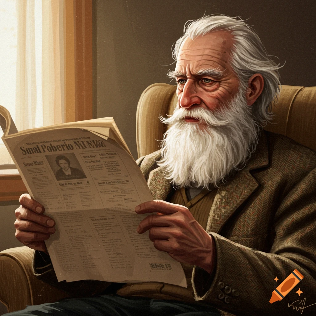 Old man with beard on Craiyon