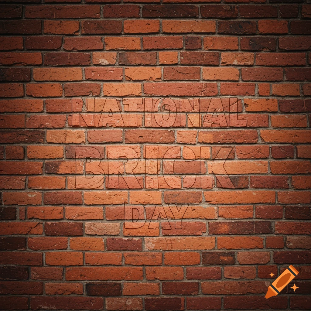 National Brick Day hidden in red brick background on Craiyon