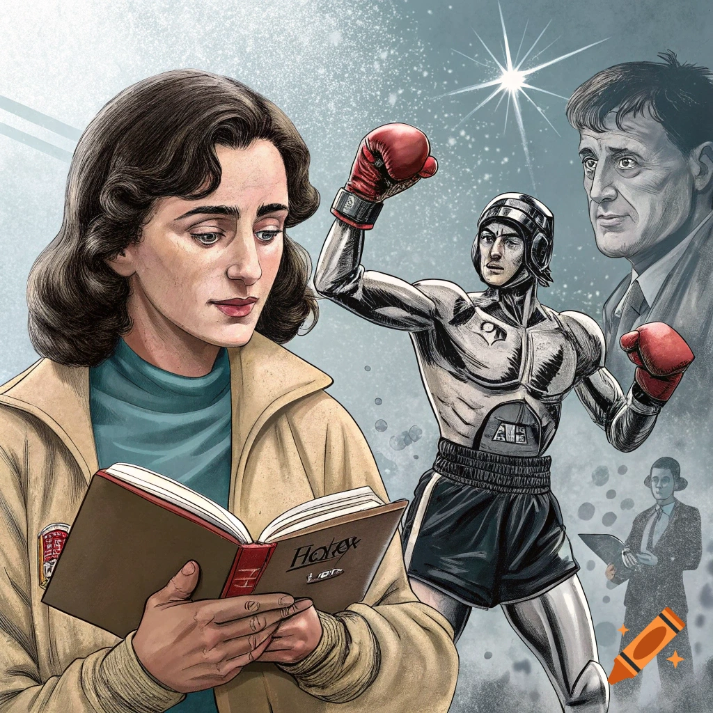 Anne Frank as Terminator, Rocky Balboa style on Craiyon