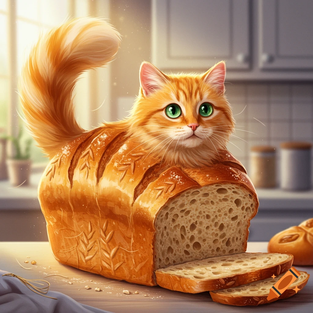 Cat loafing on Craiyon