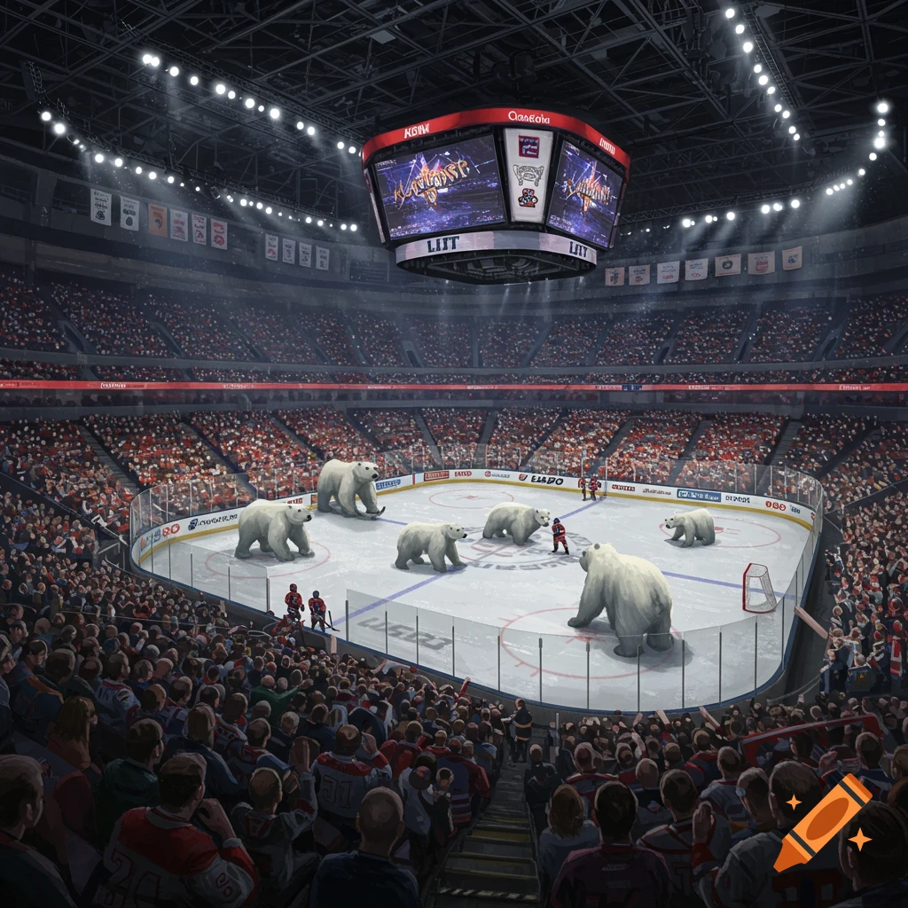 Soccer stadium with rainbow structure on Craiyon