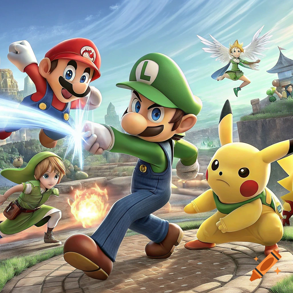 Super Smash Bros illustration on Craiyon