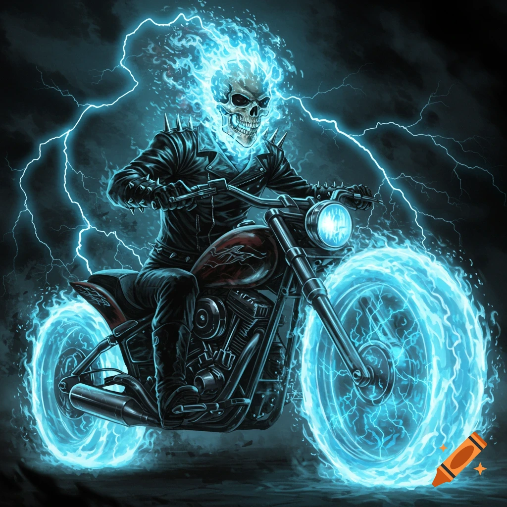 Blue Ghost Rider Skull Wallpaper