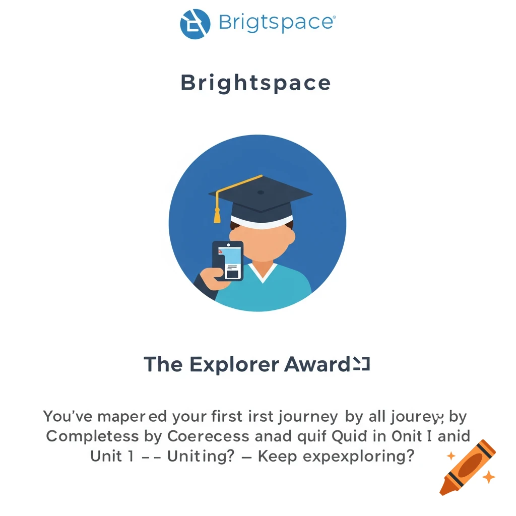 The Explorer Award icon for Brightspace featuring a compass on Craiyon