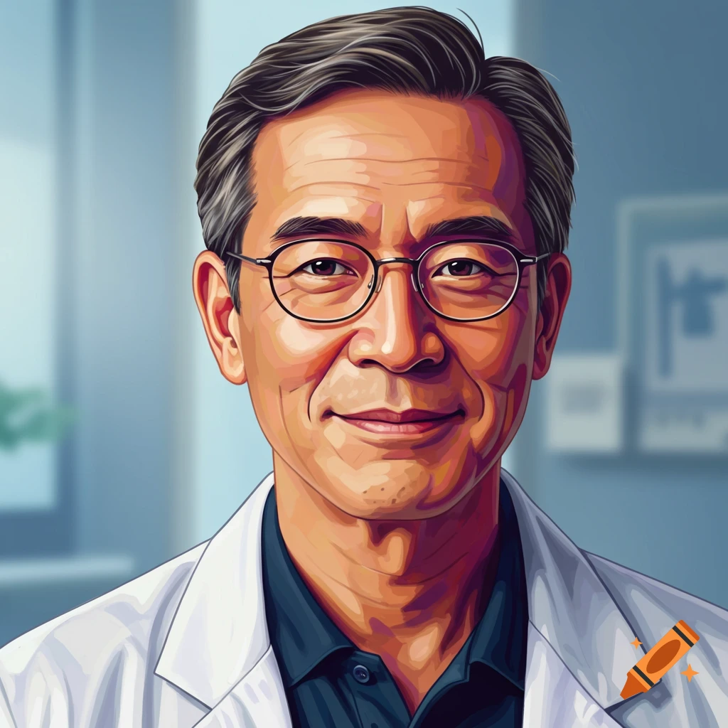 Emma Watson depicted as a chef surgeon wearing latex gloves in a ...