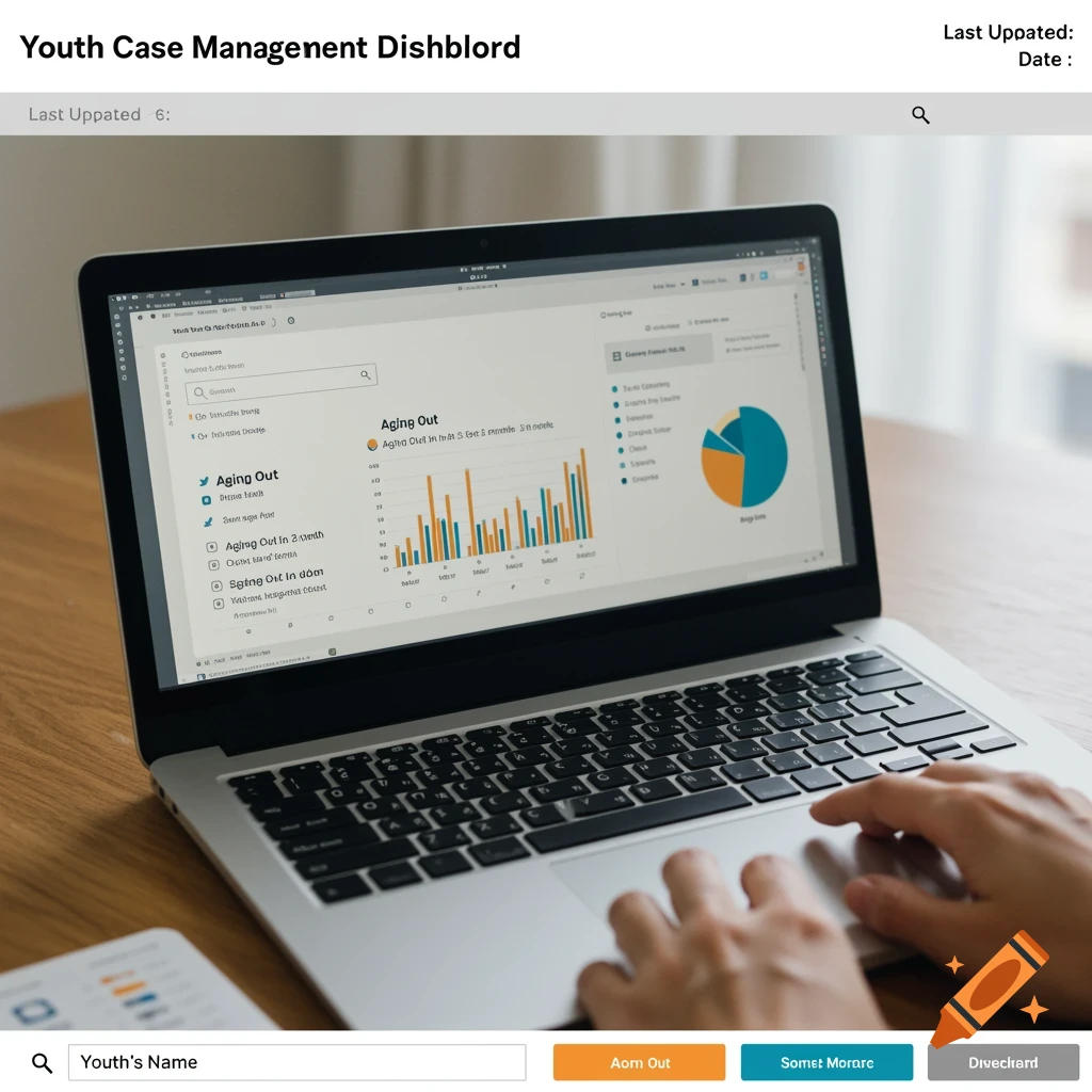 Youth Case Management Dashboard Mock-up on Craiyon