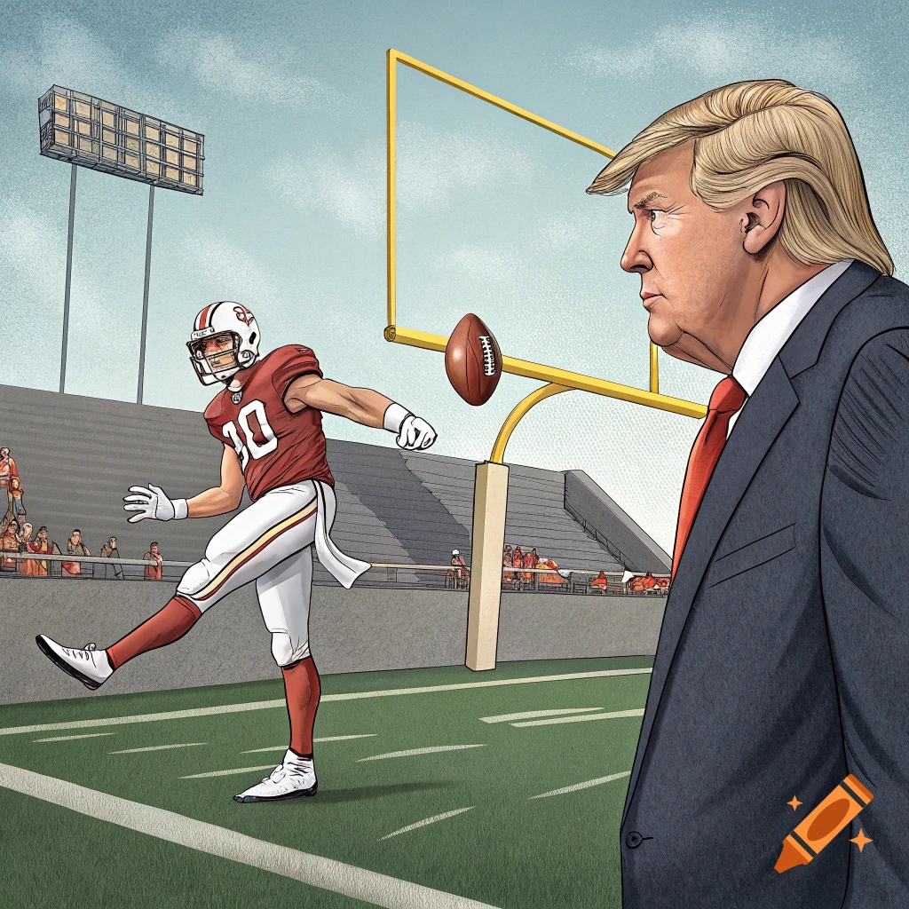 Donald Trump and J.D. Vance repairing a car, cartoon style on Craiyon