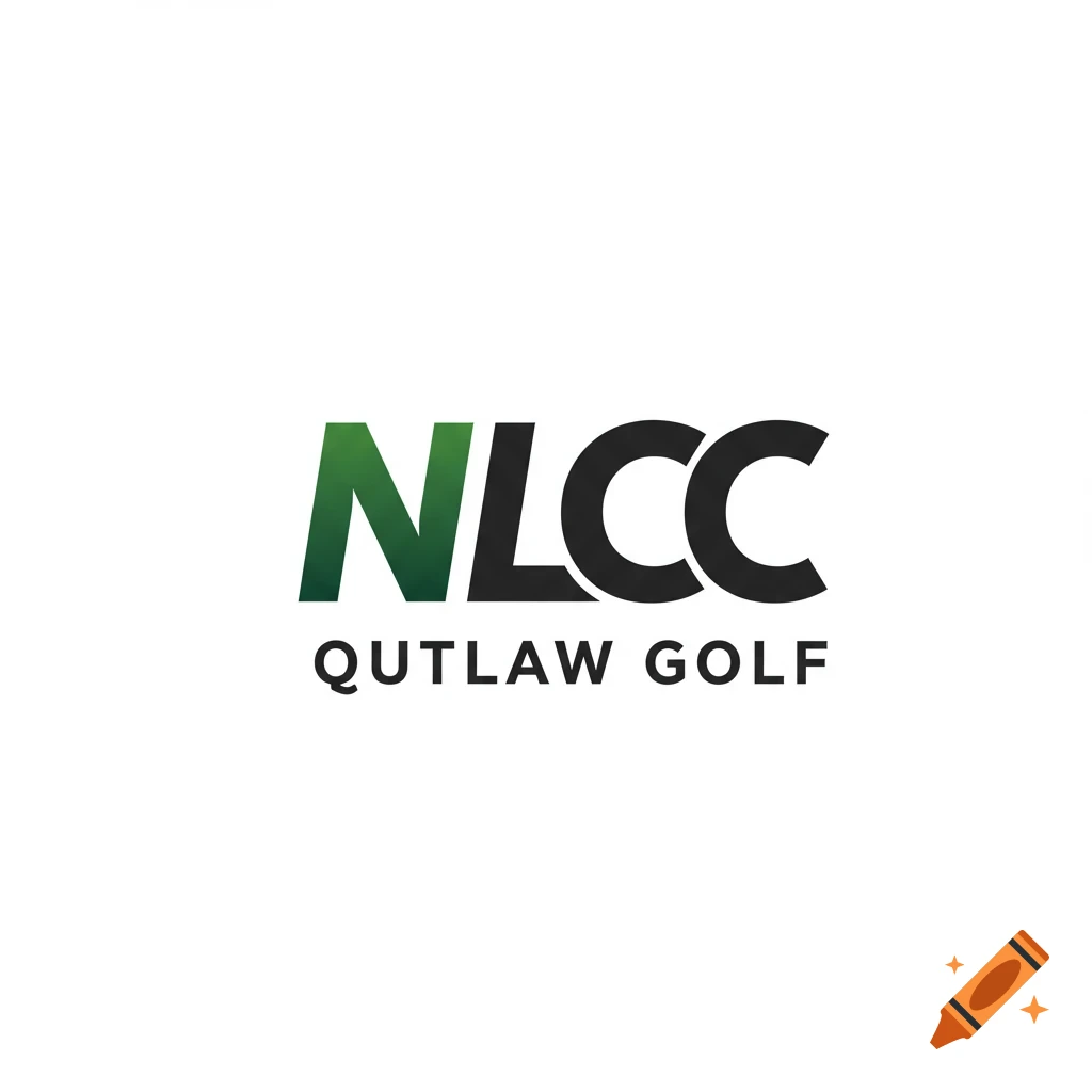 Logo for NLCC QUTLAW GOLF with green and black text. on Craiyon