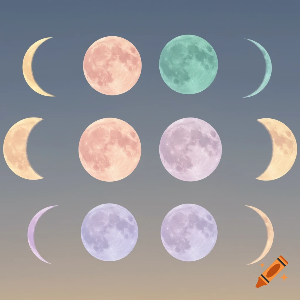 Blue and purple crescent moon on Craiyon