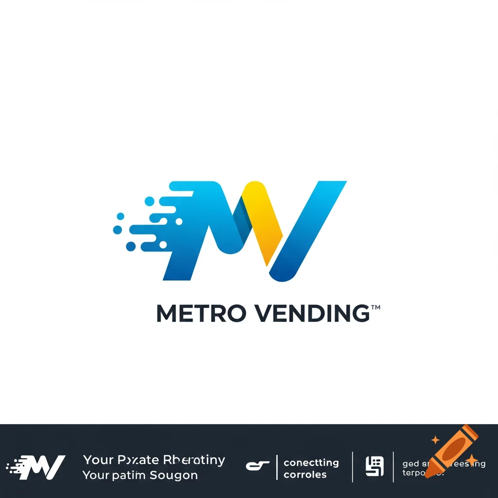 Abstract logo design with a stylized blue and yellow 'M' and speed ...