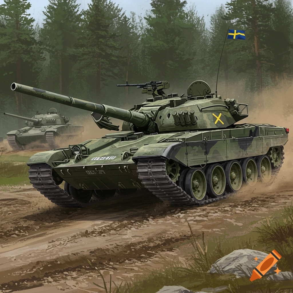 Strv 103 tank on Craiyon