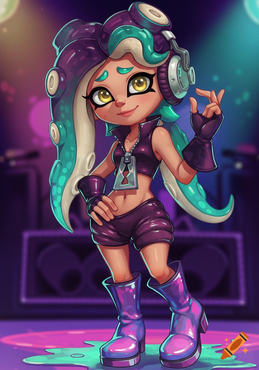 Marina from Splatoon anime illustration on Craiyon