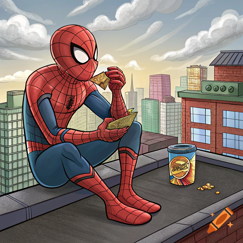 Spiderman eating tacos on Craiyon