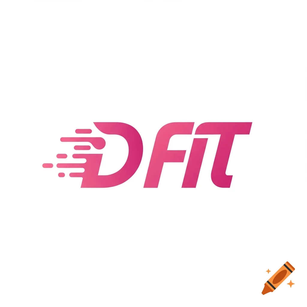 D Fit logo with dynamic design and pink color on Craiyon