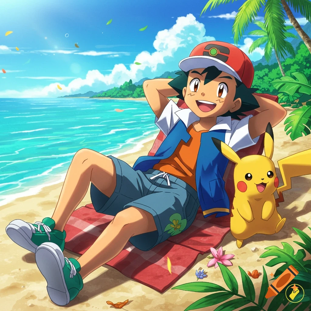Pokemon character Ash on Craiyon