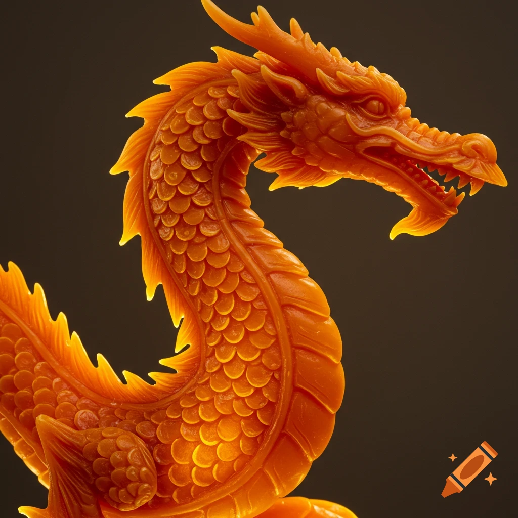 Wax dragon sculpture on Craiyon