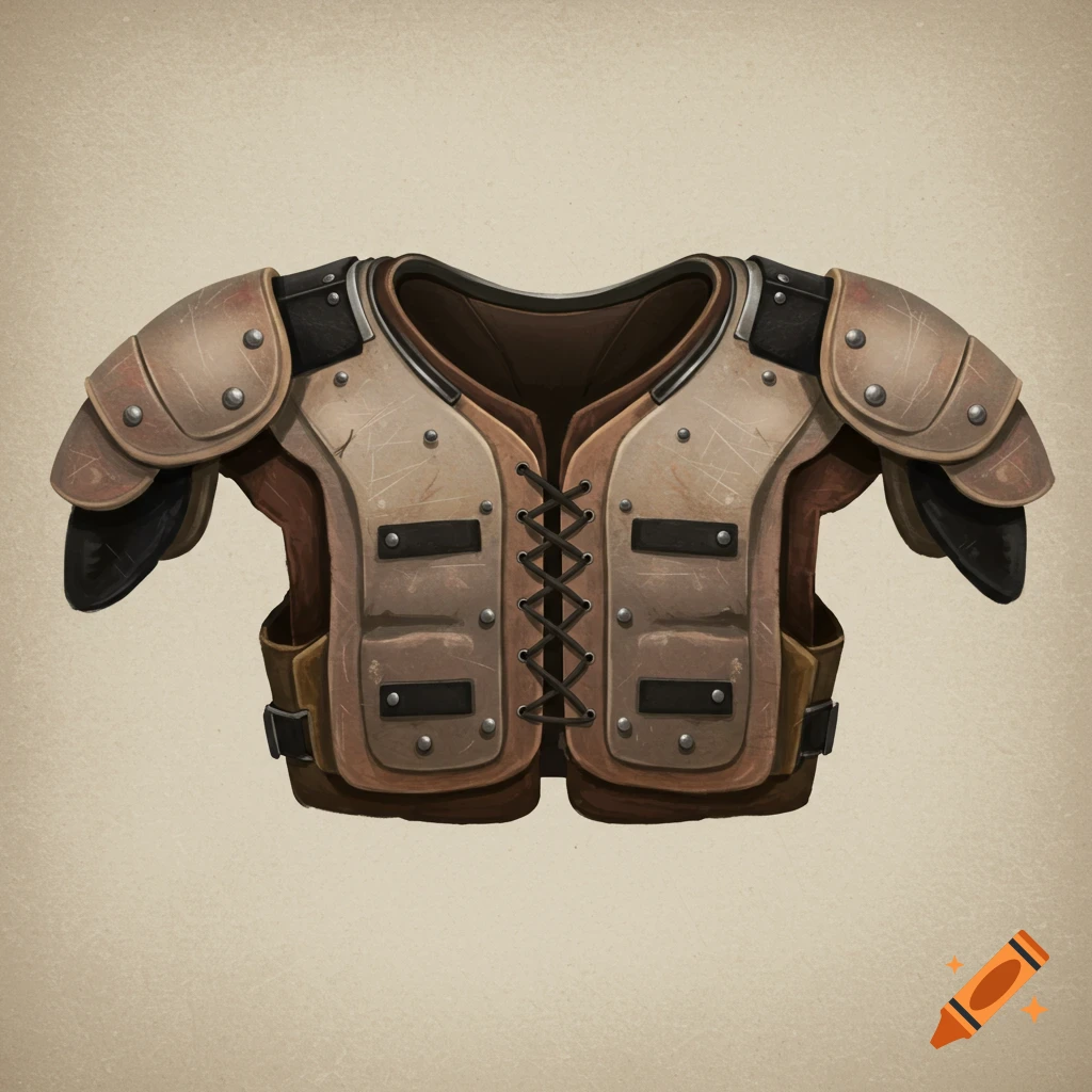 Illustration of black and silver football shoulder pads. on Craiyon