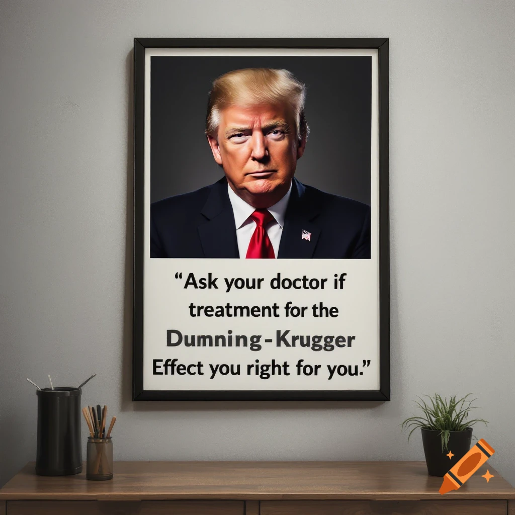 Magazine ad with Donald Trump promoting Dunning-Kruger Effect treatment ...