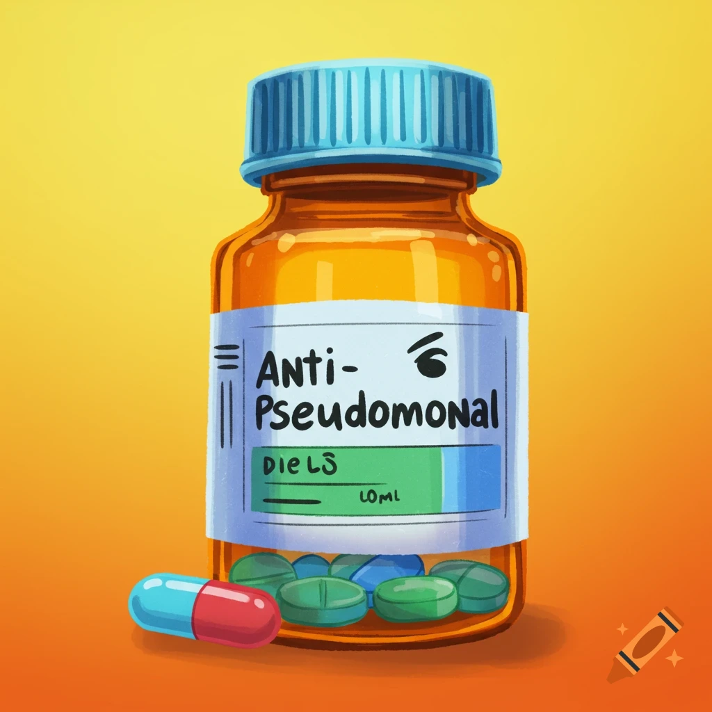 Cartoon doctor holding a pill next to a prescription pad and bottle of ...