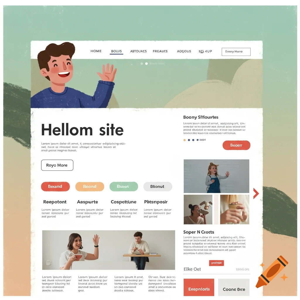 Nice website friendly page on Craiyon