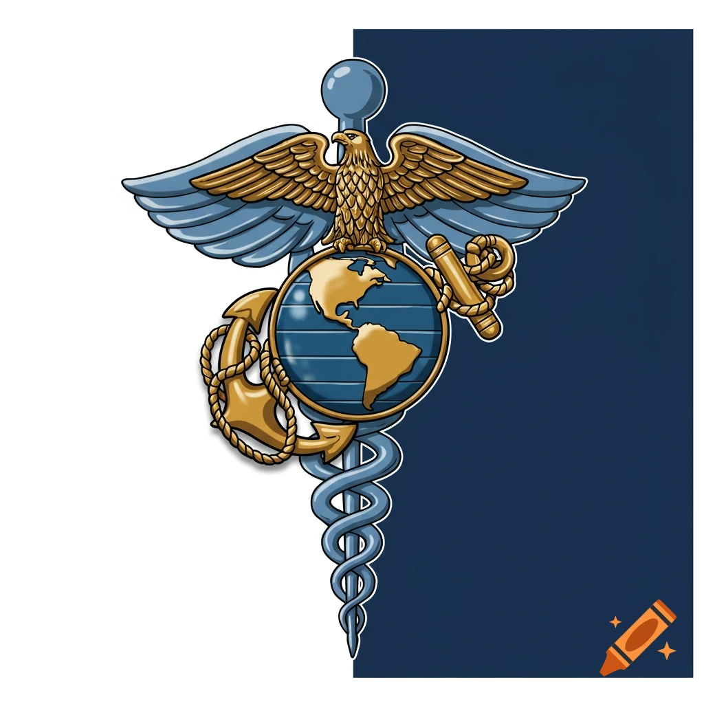 Marine Corps insignia with anesthesiologist emblem logo design vector ...