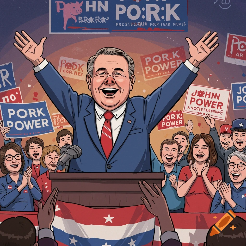 John Pork presidential campaign on Craiyon
