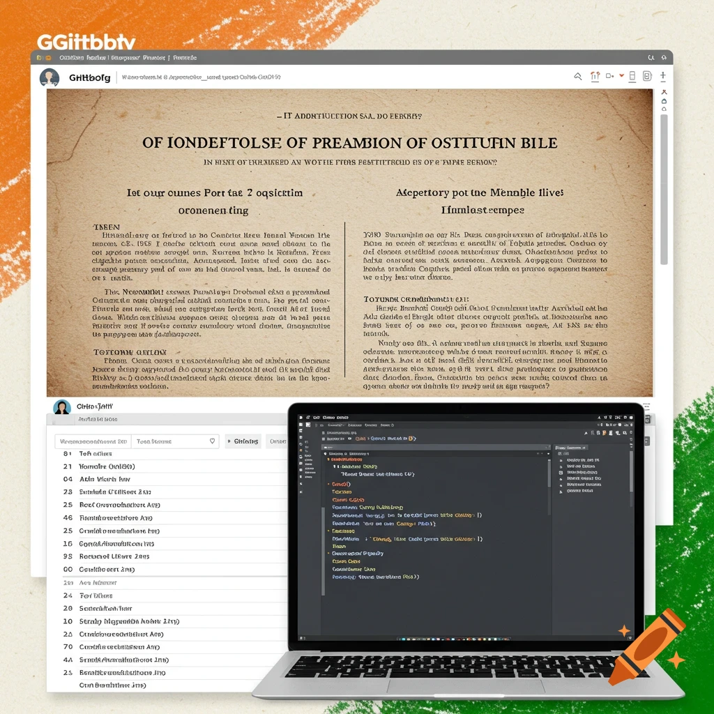 Indian preamble on GitHub website with first 2 amendments as commits on ...