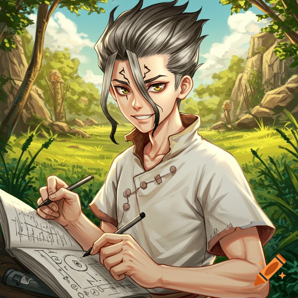 Senku Ishigami from Dr. Stone on Craiyon