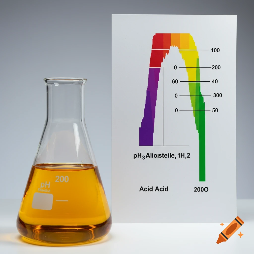 Acid with pH scale color and shape on Craiyon
