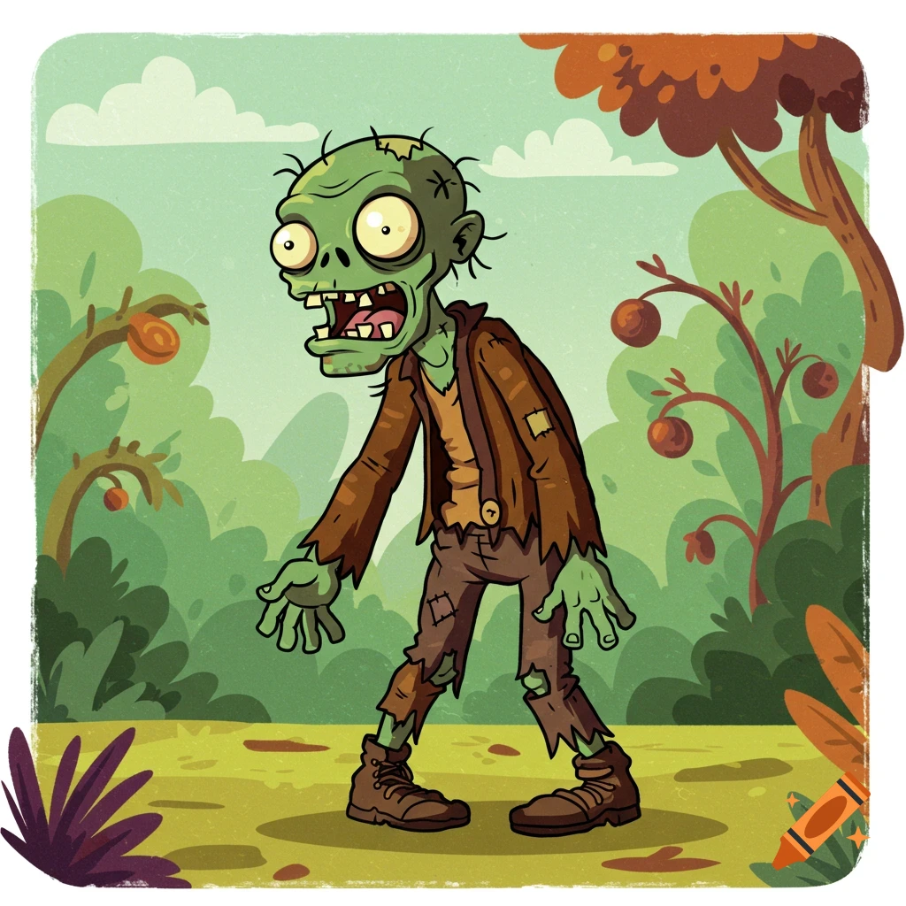 Zombie cartoon on Craiyon