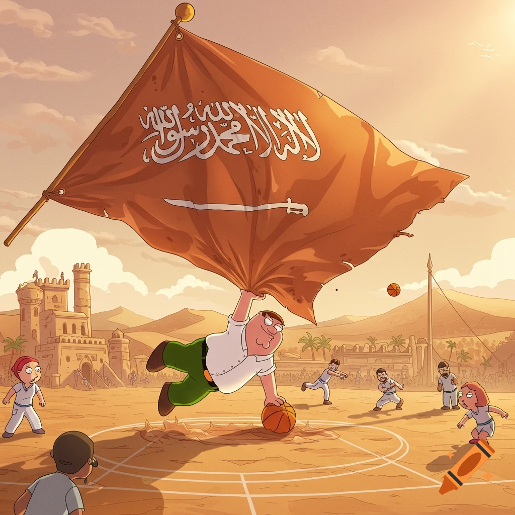 Copper Flag dunking as Peter Griffin breakdances on Craiyon