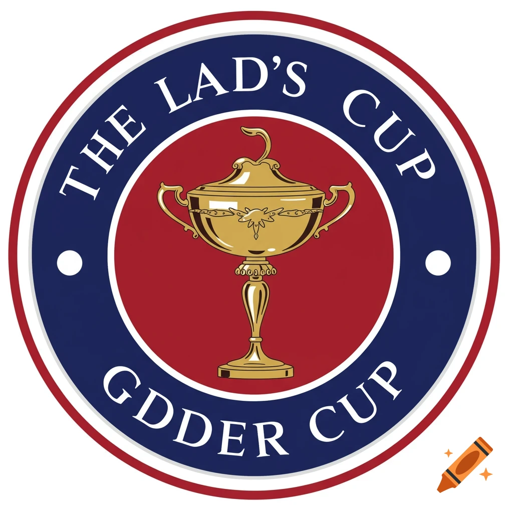 The Lads Cup circular logo for Ryder Cup based golf tournament in red ...