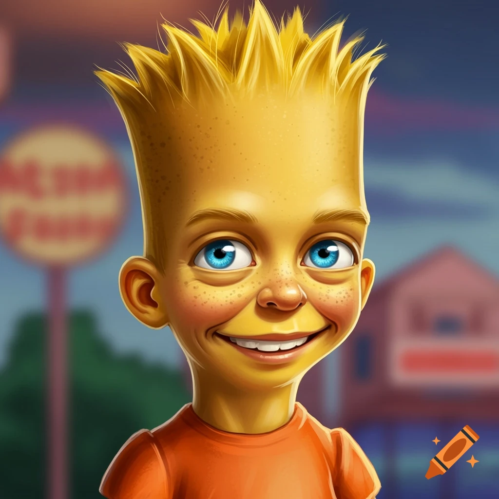 Bart Simpson as a real person on Craiyon