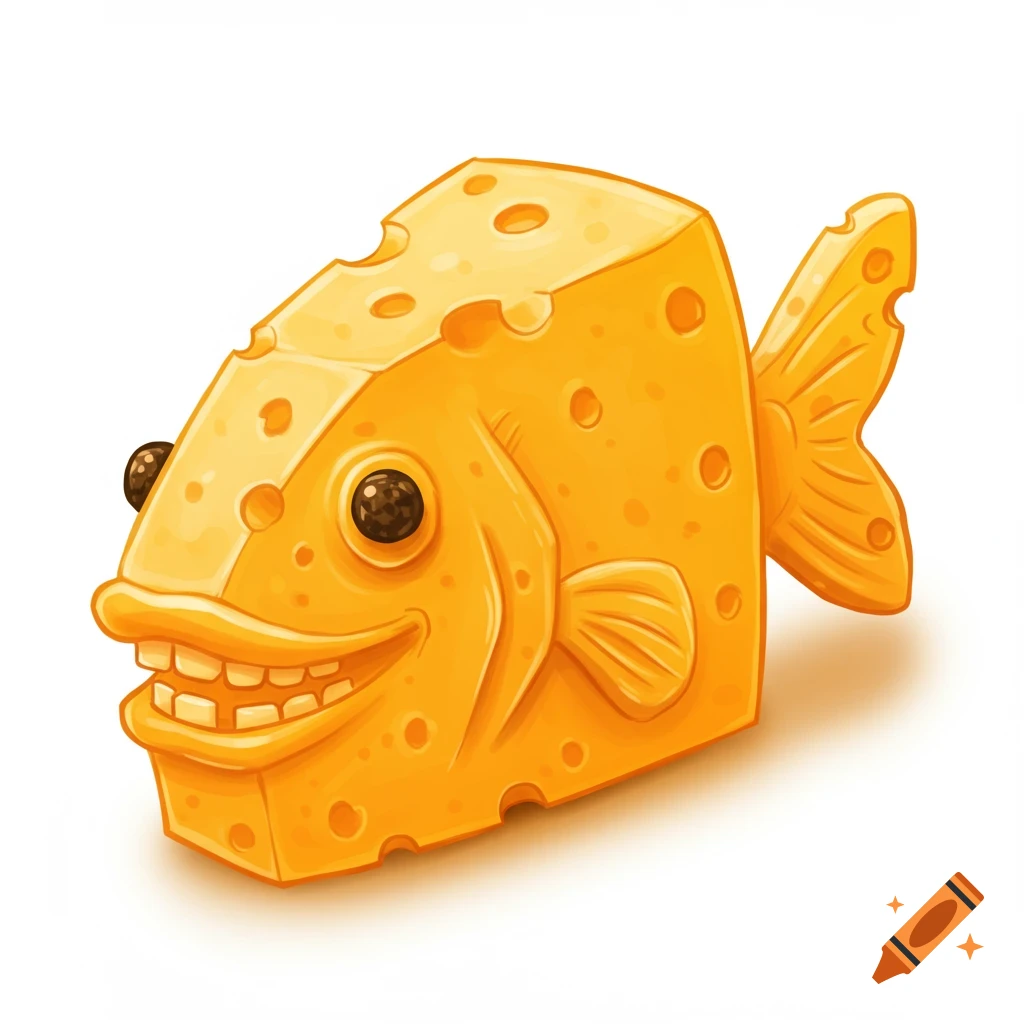 Fish made of cheese on Craiyon
