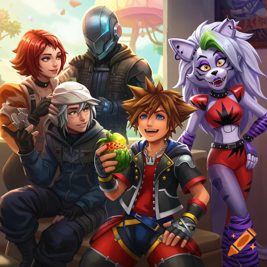 Sora, Drift, Kimiko Five Tails, Loona, and Roxanne Wolf hanging out. on ...