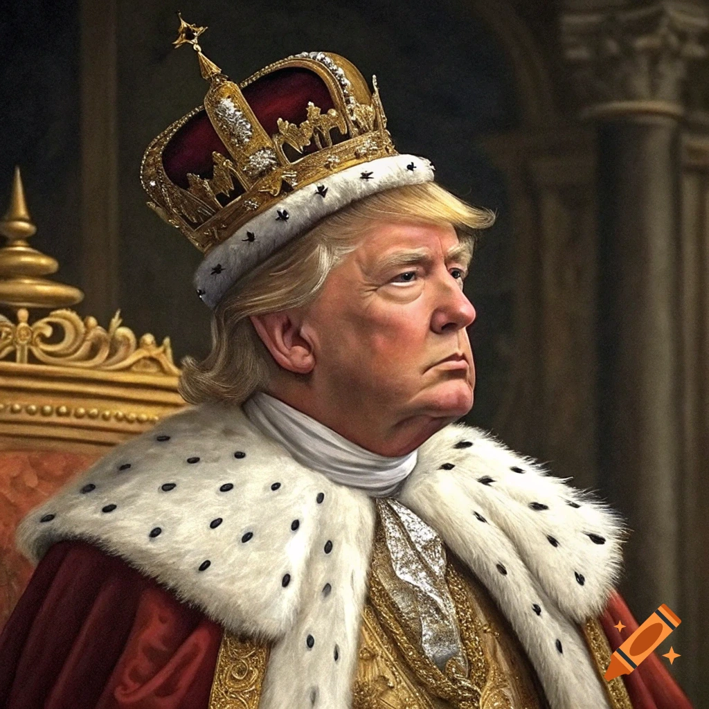 King George III from Hamilton with Donald Trump's face on Craiyon