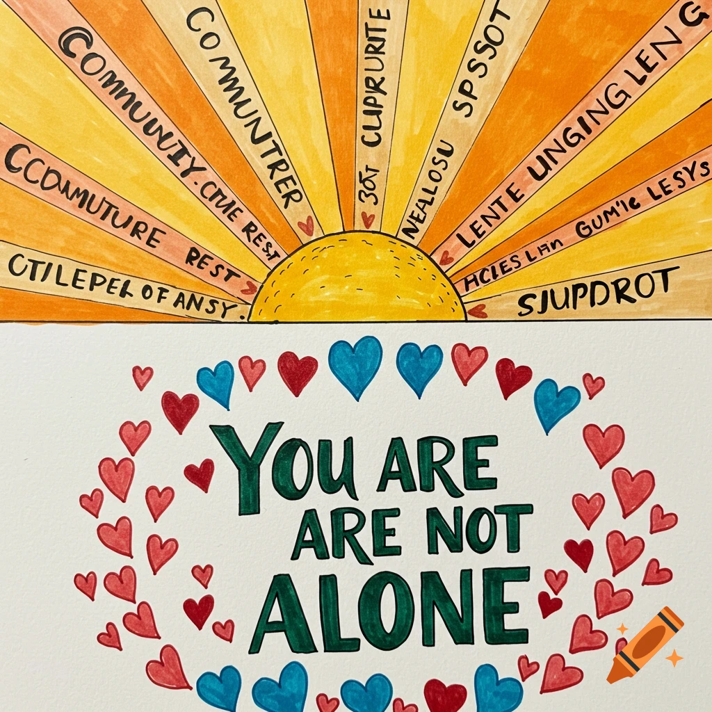 Illustration of a sun with rays containing jumbled text, above 'You ARE ...