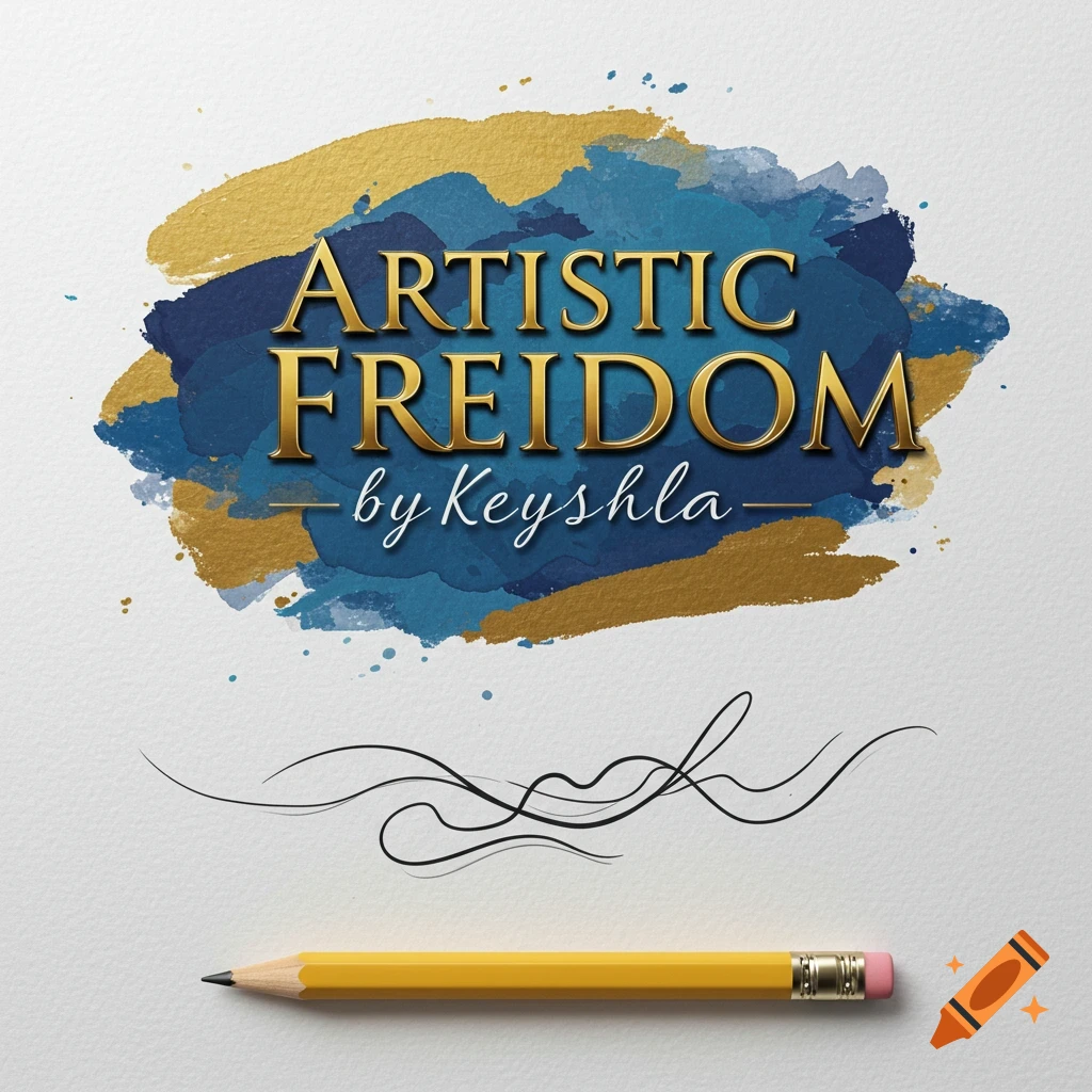 Artistic Freedom by Keyshla logo with a pencil sketch on Craiyon