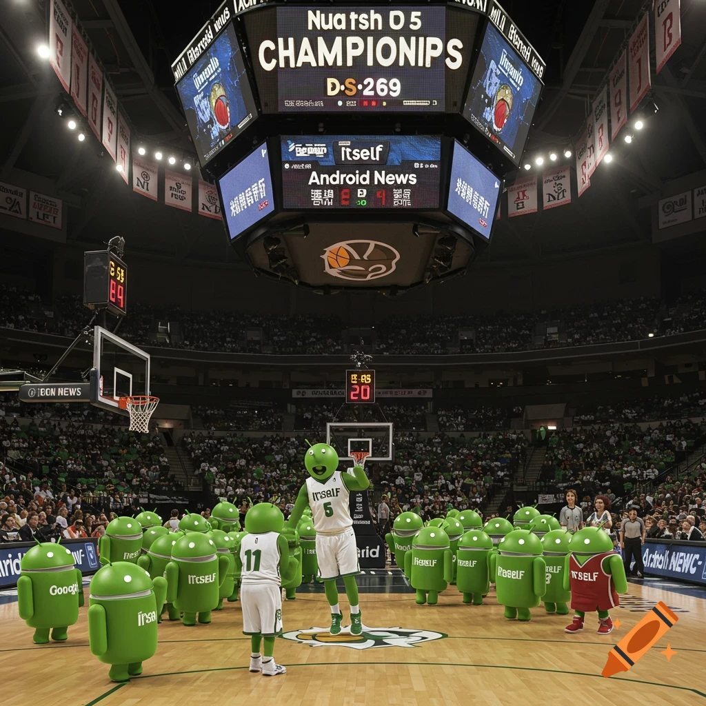 Android Bugdroid basketball championship game on Craiyon