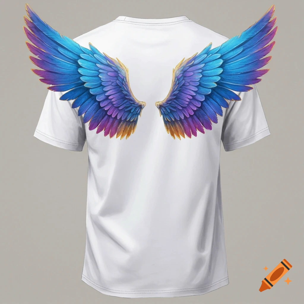 Shirt with wings on back on Craiyon